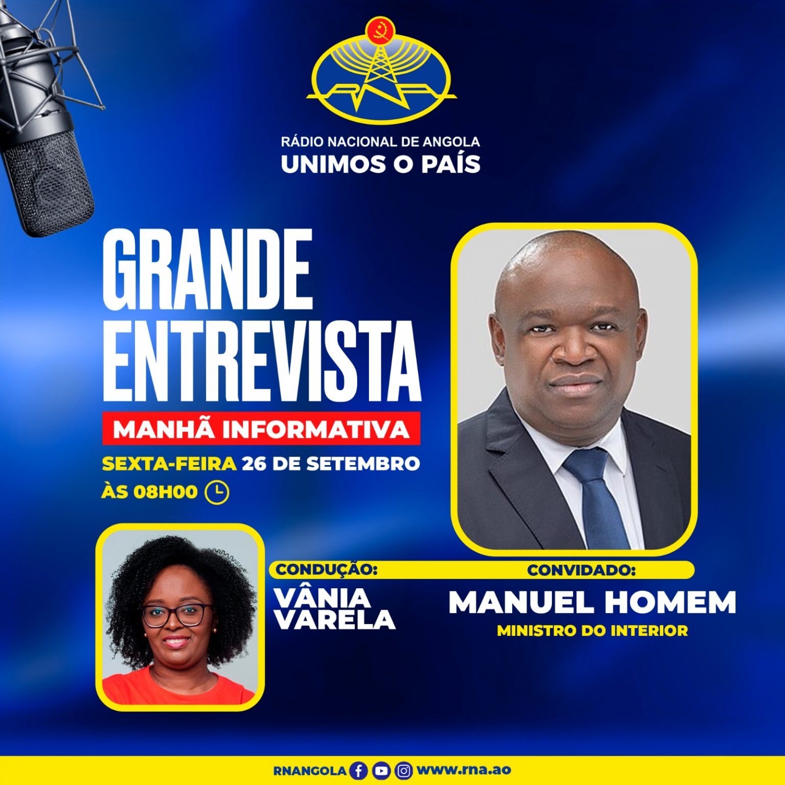 Grande Entrevista esta sexta-feira com o Ministro do Interior, Manuel ...
